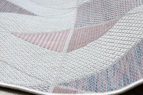 Dywany Łuszczów, Kusový koberec Sion Sisal Triangles B3006A ecru/pink – na ven i na doma, 80x150, růžová, chodba / předsíň