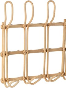Přírodní ratanový nástěnný věšák s 6-ti háčky Ellen - 55*29cm