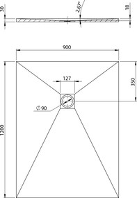 Polysan Treneca sprchová vanička z litého mramoru 120 x 90 cm s možností úpravy rozměru bílá mat 84307.11