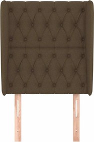 Čelo postele typu ušák tmavě hnědé 83 x 23 x 118/128 cm textil 3118269