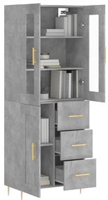 Skříň highboard betonově šedá 69,5x34x180 cm kompozitní dřevo - Default Title