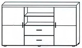 Samba - komoda 5 - švestka/grafit