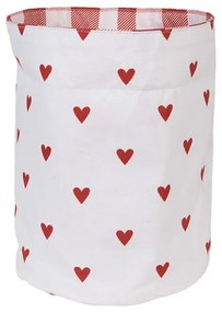 Červeno-bílý bavlněný košík na pečivo se srdíčky Love It – 15x16 cm