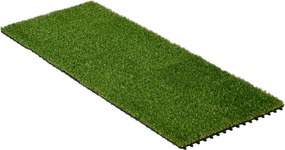 Umělá tráva Outsunny 10 kusů, koberec na trávník 30 x 30 cm, syntetická tráva pro zahradu a balkon, plastová 25 mm | Aosom