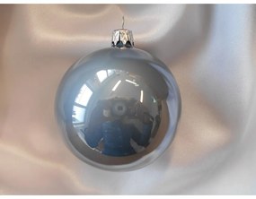 Vánoční koule 10 cm - porcelán SET/4ks - sv.modrá lesklá