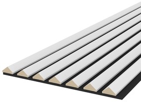 MP Dekorativní nástěnné lamely s filcem ▲ (trojúhelník), Bílá mat / černý 260x40x0,7 cm - 7 lamel