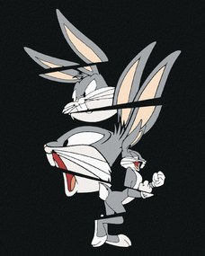 Zuty - bugs bunny abstrakce (looney tunes), 40×50 cm, vypnuté plátno na rám