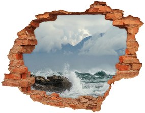 Wallmuralia Samolepící díra na stěnu Rozbouřené moře 90x70 cm
