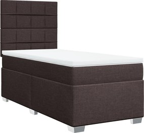 Box spring postel s matrací tmavě hnědá 90x200 cm textil 3292674