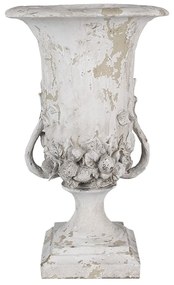 Béžový antik dekorační květináč Hillene - Ø 30*46 cm