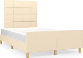 Rám postele bez matrace krémový 120 x 200 cm textil 3125046