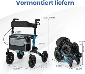 Costway Roller s pneumatikami, skládací a lehký s hliníkovým sedadlem do 140 kg