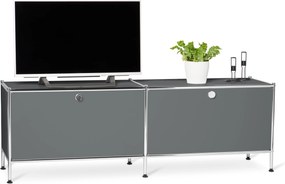 Tchibo - Kovová nízká skříňka CN3 s výklopnými dvířky - barva: chrom