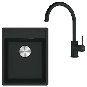 Franke - Kuchyňský set G273MČ, fragranitový dřez MRG 610-37 RTL a baterie FC 6018.901, matná černá 114.0700.782