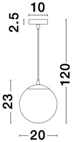 Nova Luce Závěsné svítidlo LAZIONE kouřové sklo, 20cm, E27 1x12W