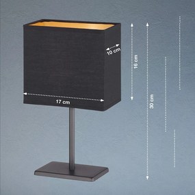 Černá stolní lampa s textilním stínidlem (výška 30 cm) Kate – Fischer &amp; Honsel