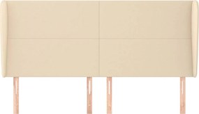 Čelo postele typu ušák krémové 183x23x118/128 cm textil 3117695