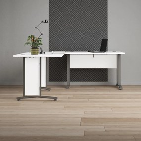FALCO Rohový psací stůl Office 80400/303 bílá/silver grey