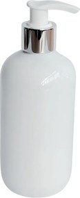 Dávkovač na mýdlo 300 ml bílý s bílo-stříbrnou pumpičkou BELA