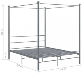 Postel s nebesy šedý kov Dekorhome 200 x 200 cm