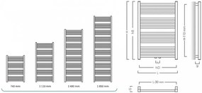 Instalprojekt Koupelnový radiátor STICK zlatá barva Barva radiátoru - Zlatá, Rozměr radiátoru - 400 × 1480 mm, výkon 590 W, Typ připojení - Klasické (na rozteč) RADSTI401584