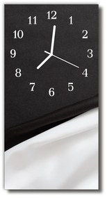 Skleněné hodiny vertikální Klasické černé a bílé
