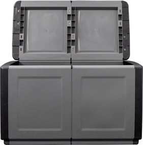 Plastový odkládací box s víkem, 960x570x530 mm, šedý