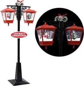 Vánoční pouliční lampa se Santou černo-červená 81x40x188 cm PVC 289926