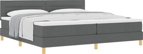 Postel s boxspringem s polštářem Tmavě šedá 200 x 200 cm textil 3338868