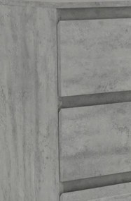 Komoda se 4 zásuvkami Carlos, šedý beton, 75 cm