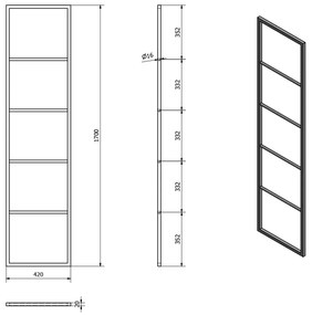 Sapho SKA sušák ručníků na opření 420x1700x20mm, bílá mat SKA561