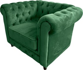 XXXLutz KŘESLO CHESTERFIELD, textil, zelená, černá Xora - Křesla klasická - 000239009105