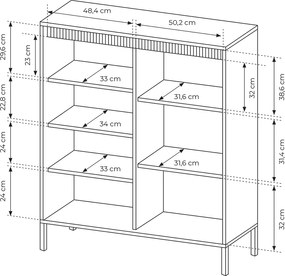 Obývací stěna SENSO D | 4 díly | 444 cm + 68x68 cm | černá