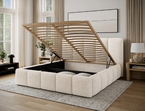 Postel Edvige + Dřevěný rám + plynový výtah + kontejner 180x200