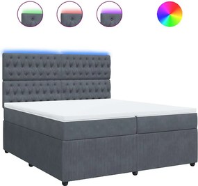 Box spring postel s matrací tmavě šedá 200x200 cm samet 3294737