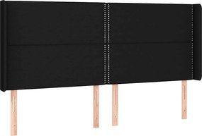 Box spring postel s matrací a LED černá 200x200 cm textil 3138263