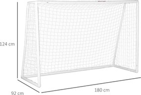 Fotbalová brána SPORTNOW 2,4 x 1,8 m s sítí, přenosná fotbalová kurník do zahrady nebo parku, tréninková brána, PVC tyče a kotvy do země, rychlou mont