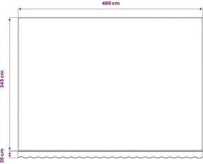 Náhradní plachta na markýzu modrá a bílá 500 x 350 cm polyesterová 311922