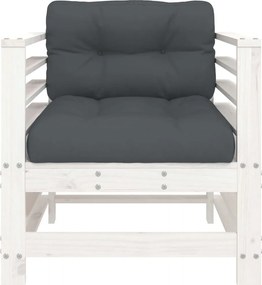 vidaXL Zahradní židle s poduškami 2 ks masivní borové dřevo [825675] Barva: Bílá borovice