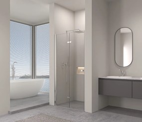 Erga Berlin, skládací sprchové dveře do otvoru 80x195 cm, 6mm čiré sklo, chromový profil, ERG-V02-BERLIN-D080-CR