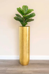 Exkluzivní květináč SOLERIO, sklolaminát, výška 120 cm, zlatý lesk