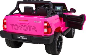 Ramiz Elektrické auto Toyota Hilux pro děti růžové + pohon 4x4 + dálkové ovládání