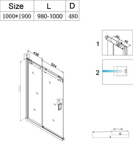BPS-koupelny Posuvné sprchové dveře HYD-PD03B 100 černé/transparent pro instalaci do niky + vanička HYD-OSV-ST03A 100x80 bílá