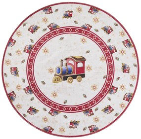 Villeroy & Boch, Kusový koberec Villeroy & Boch Toy's delight 106276 Cream, Red kruh, 160x160 (průměr) kruh, červená, obývací pokoj