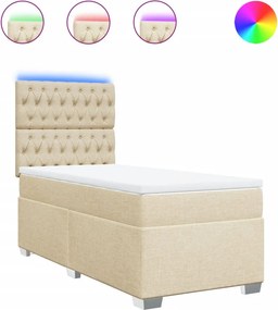 Box spring postel s matrací krémová 90x200 cm textil 3292683