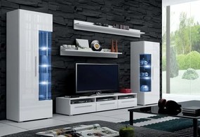 Expedo TV stolek LUGANO, bílá/černá lesk - 150/35/45cm
