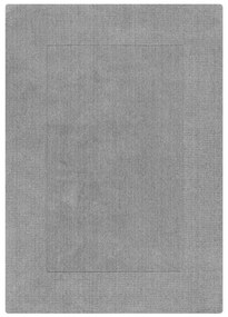 Flair Rugs koberce Kusový ručně tkaný koberec Tuscany Textured Wool Border Grey Marl - 160x230 cm