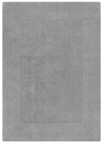 Flair Rugs koberce Kusový ručně tkaný koberec Tuscany Textured Wool Border Grey Marl - 200x290 cm