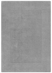 Flair Rugs, Kusový ručně tkaný koberec Tuscany Textured Wool Border Grey Marl, 200x290, šedá, ložnice