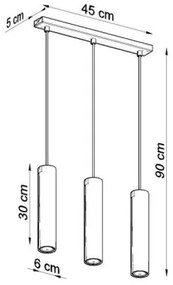 Lustr SOLLUX Lagos 3 GU10 3x40W bez zdroje SL.0325 bílá